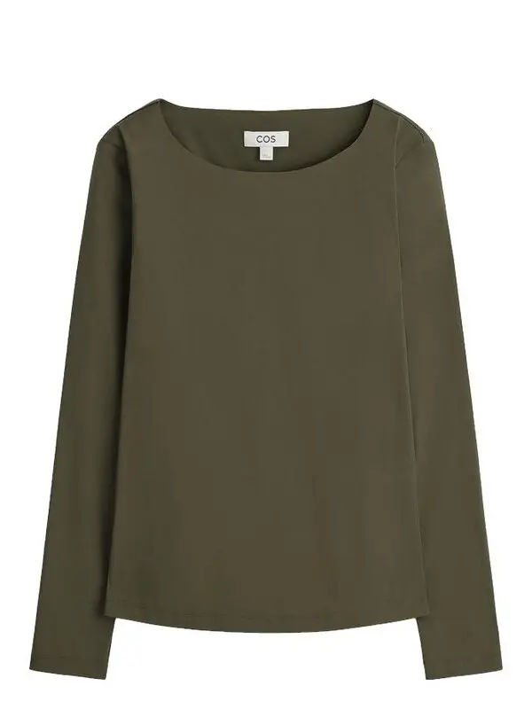 Cos Cotton-blend Jersey Top - Green