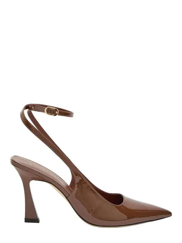 STUART WEITZMAN Vinnie 85 Patent Slingback Pumps - Brown