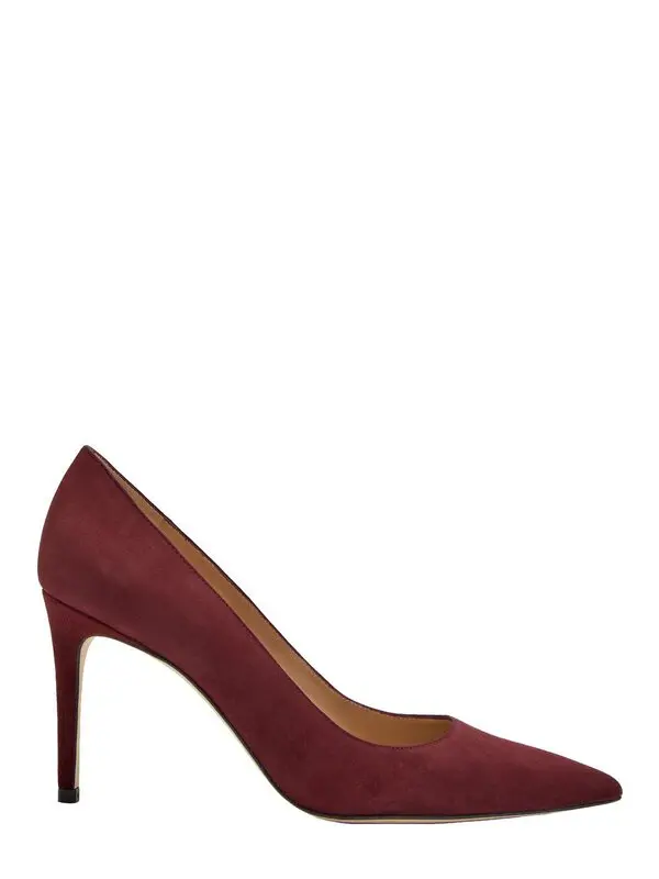 STUART WEITZMAN Power 85 Suede Pumps - Burgundy