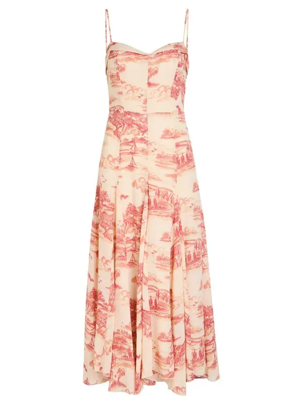 REFORMATION Printed Georgette Midi Dress - Multicoloured