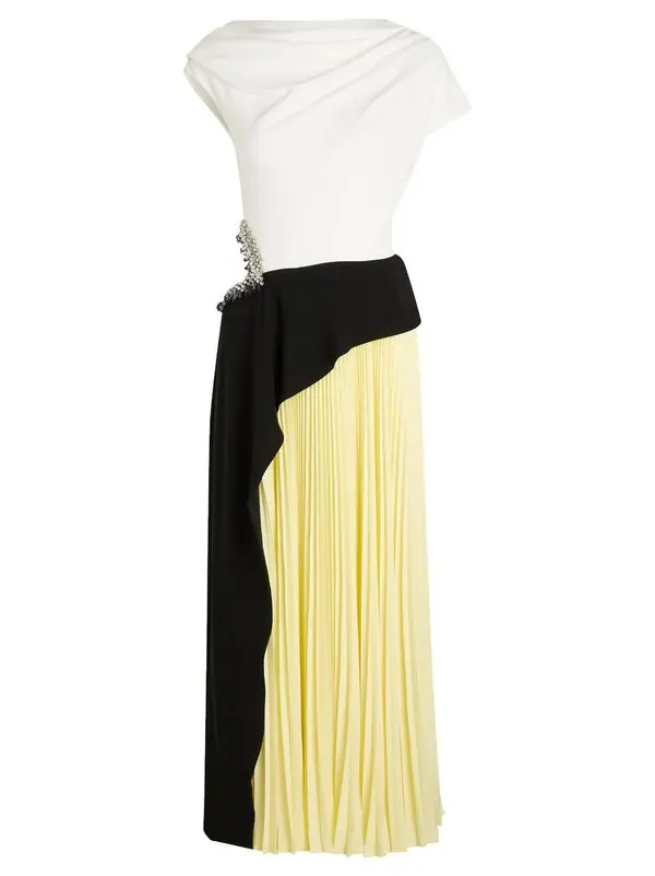 Simkhai Andromeda Color-blocked One-shoulder Maxi Dress - Yellow