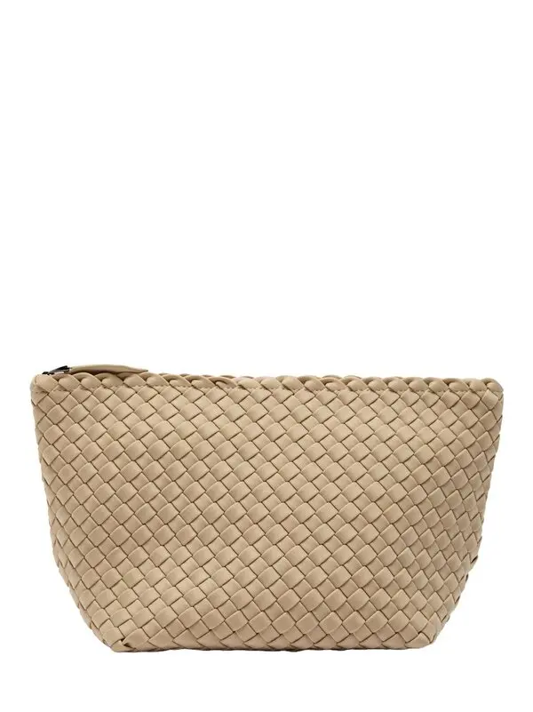 NAGHEDI Portofino Medium Woven Nylon Wash Bag - Ecru