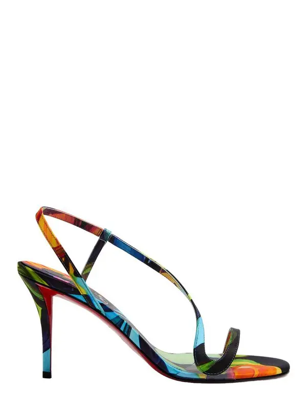 CHRISTIAN LOUBOUTIN Rosa Z 80 Printed Satin Sandals - Multicoloured