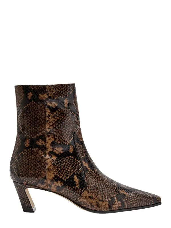 STUART WEITZMAN Stassi 50 Snake-effect Leather Ankle Boots - Beige