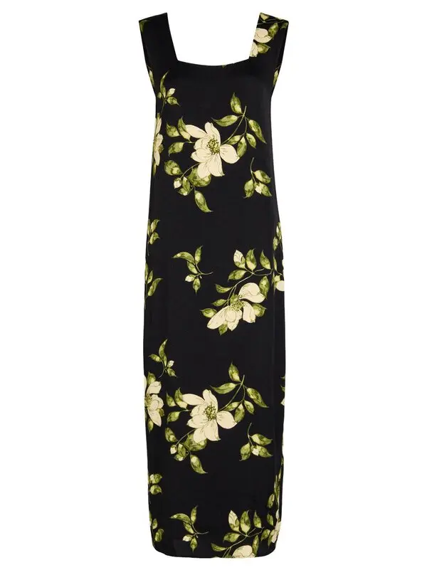 REFORMATION Vea Floral-print Crepe Midi Dress - Black