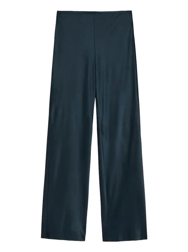 REFORMATION Gale Straight-leg Satin Trousers - Navy