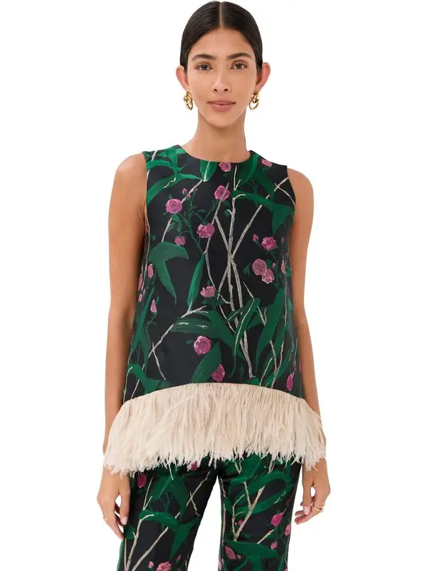 La DoubleJ La Scala Feather Top - Bamboo Jacquard