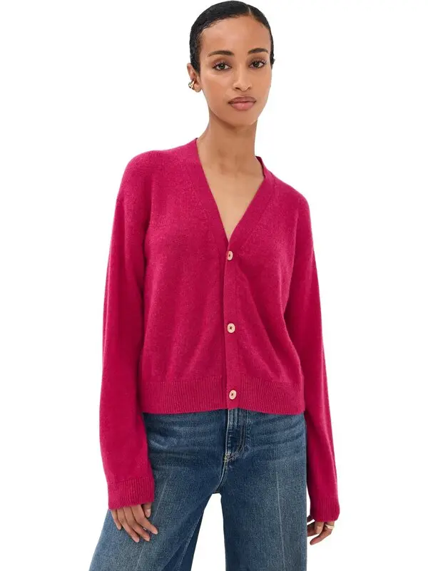 THE ELDER STATESMAN Tranquility Cashmere Cardigan - Acai