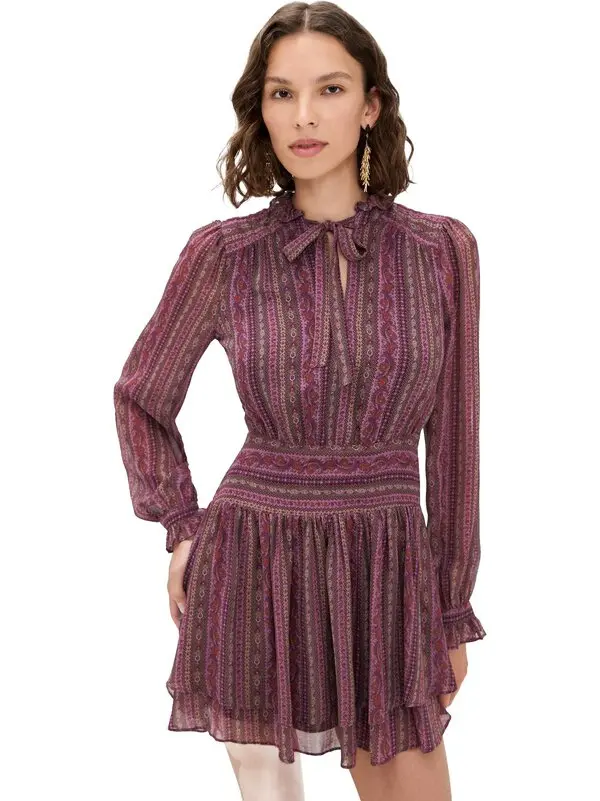 Paige Nantes Paisley Print Mini Dress - Deep Mauve Multi
