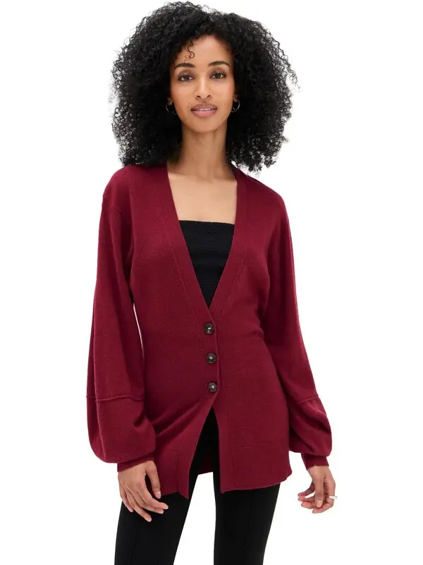 THE GARMENT Como Sleeve Cardigan - Burgundy