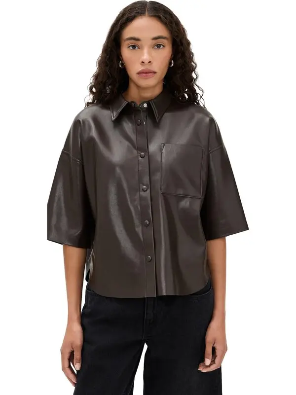 Citizens Of Humanity Frances Cropped Shirt - Chocolate