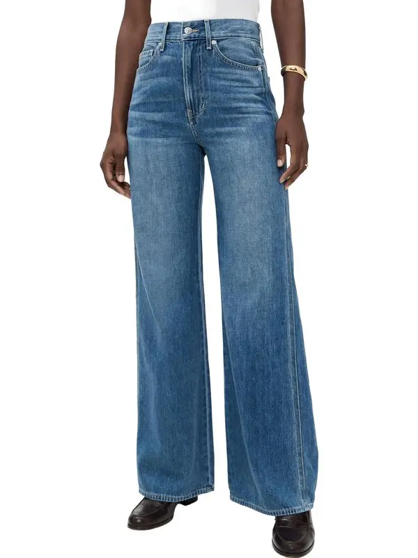 Veronica Beard Taylor High-rise Wide Leg Jeans - French Kiss