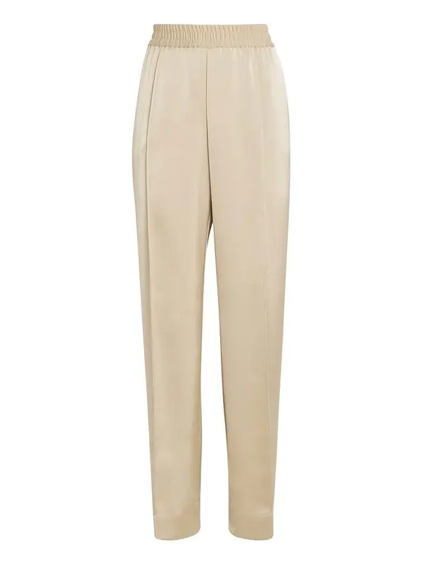 Max & Co. Satin Straight Trousers - Beige