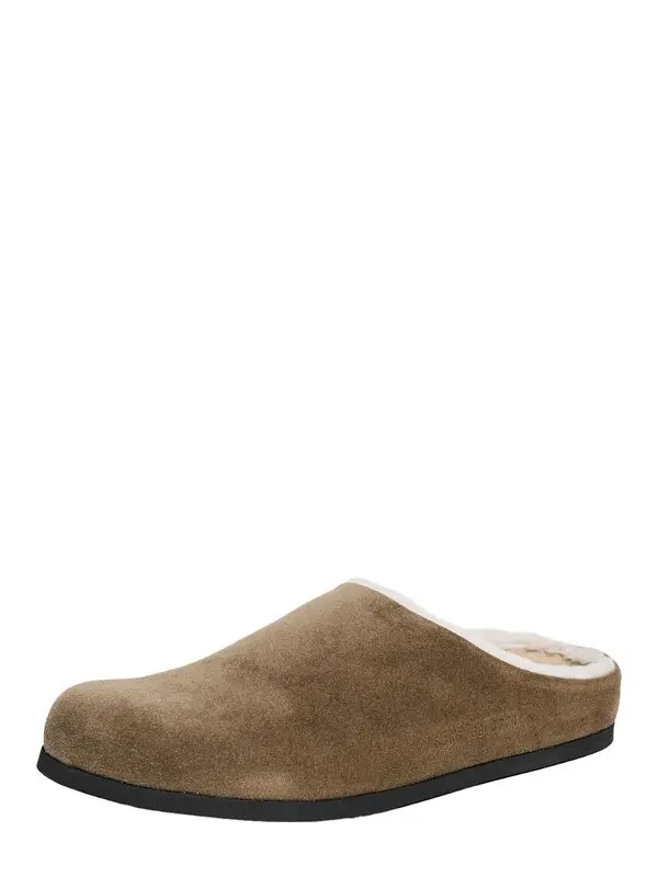 COMMON PROJECTS Suede Clogs With Shearling Lining - Nut