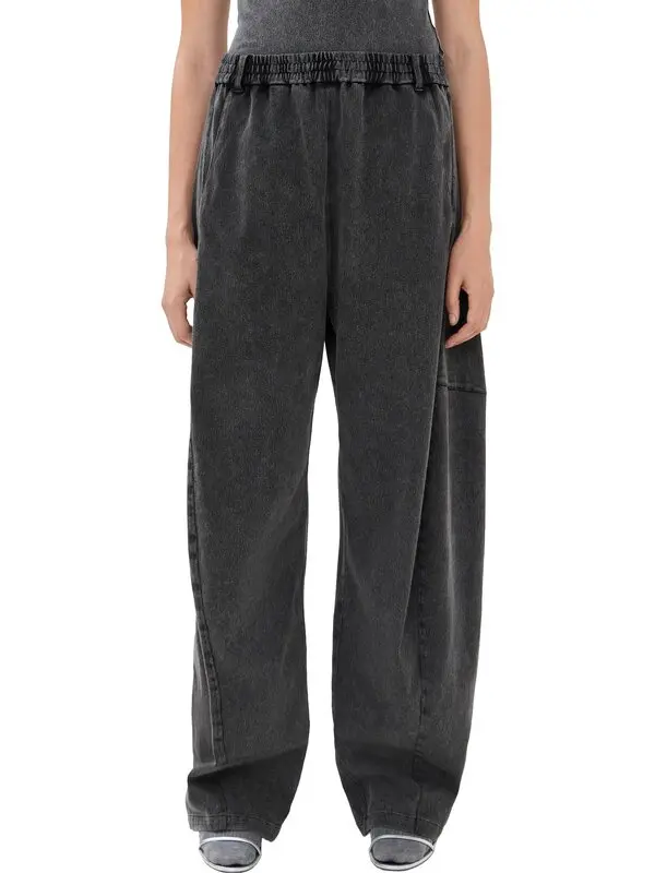 Tibi Stretch Denim Knit Winslow Pants - Black