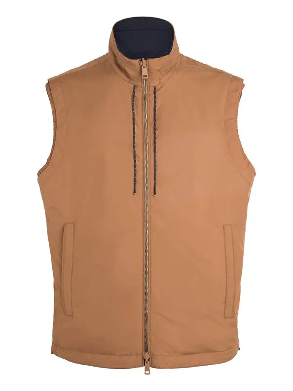 Paul & Shark Wool-silk Riviera Reversible Gilet - Blue