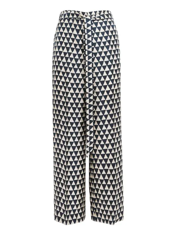 Max Mara Printed Wide-leg Trousers - Blue