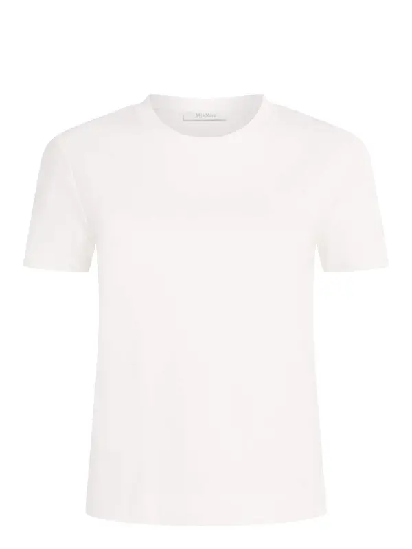 Max Mara Stretch-cotton Embroidered T-shirt - White