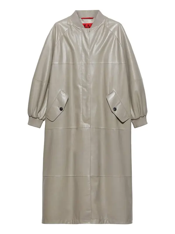Max & Co. Leather Trench Coat - Grey