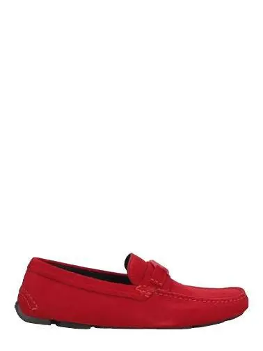 Giorgio Armani Emerald Leather Loafers - Red