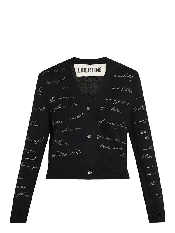 Libertine Body Language Embellished Crop Cardigan - Blk