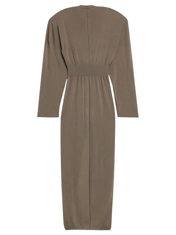 Rick Owens Hooded Draped Maxi Sweater Dress - Dust