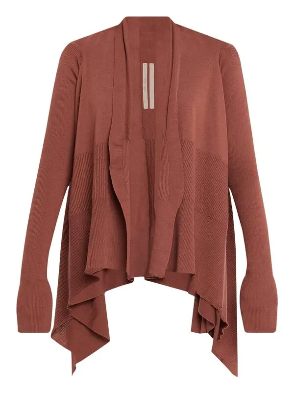 Rick Owens Asymmetric Wrap Cardigan - Rosewood