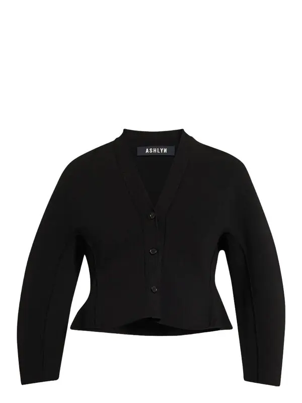 ASHLYN - Henry Cropped Fine Knit Cardigan