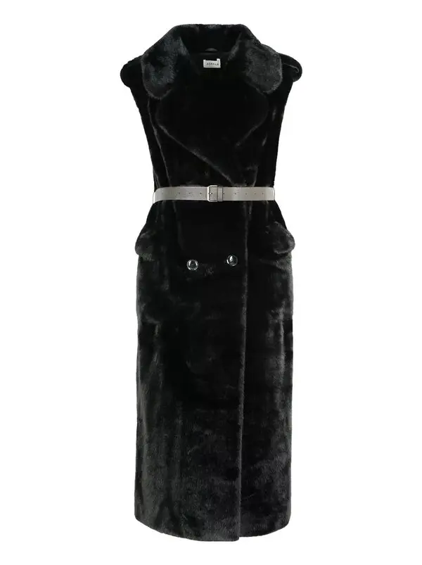 P.a.r.o.s.h Sleeveless Belted Coat - Black