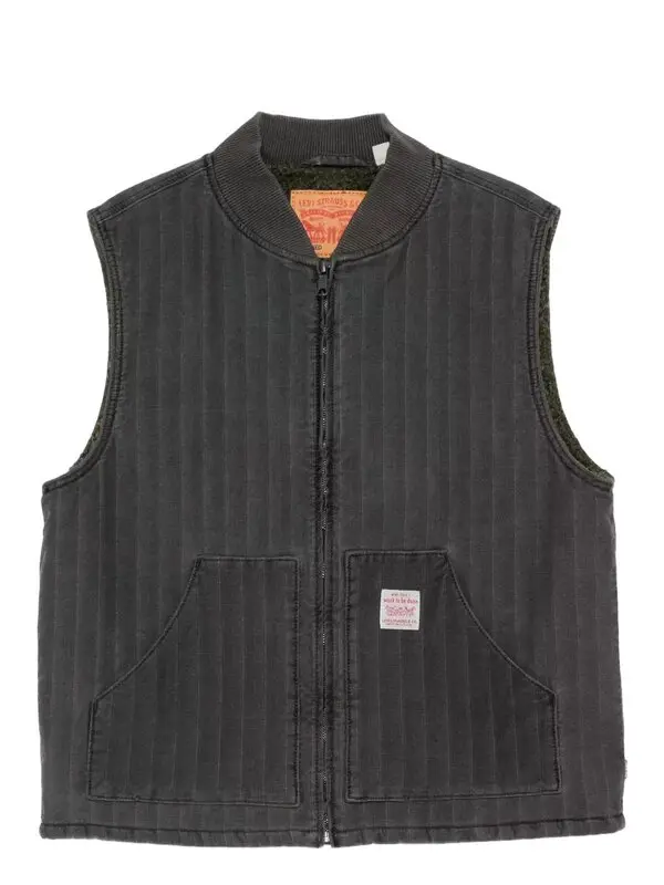 LEVI'S Striped Zip-front Gilet - Grey