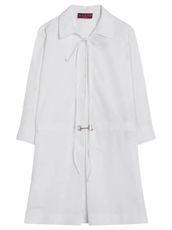 Gucci Shirtdress In Poplin - White