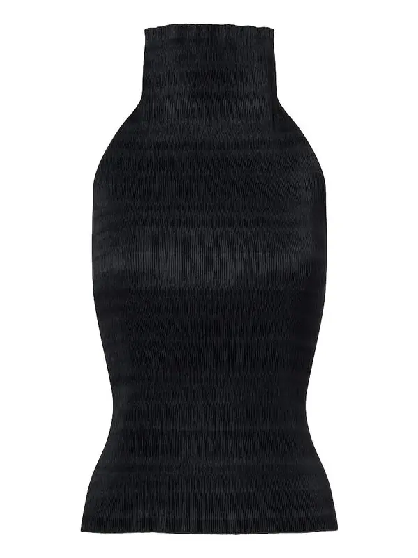 Magda Butrym Shirred Turtleneck Top - Black
