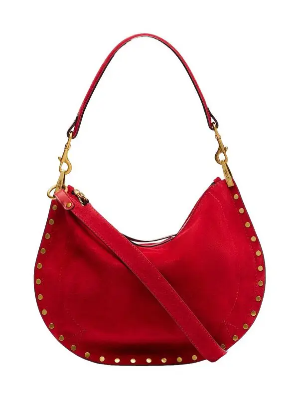 Isabel Marant Oskan Small Suede Shoulder Bag - Red