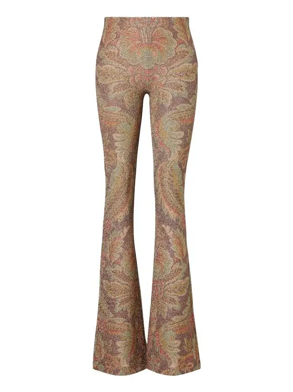 Etro Printed Flared Jersey Pants - Multicoloured