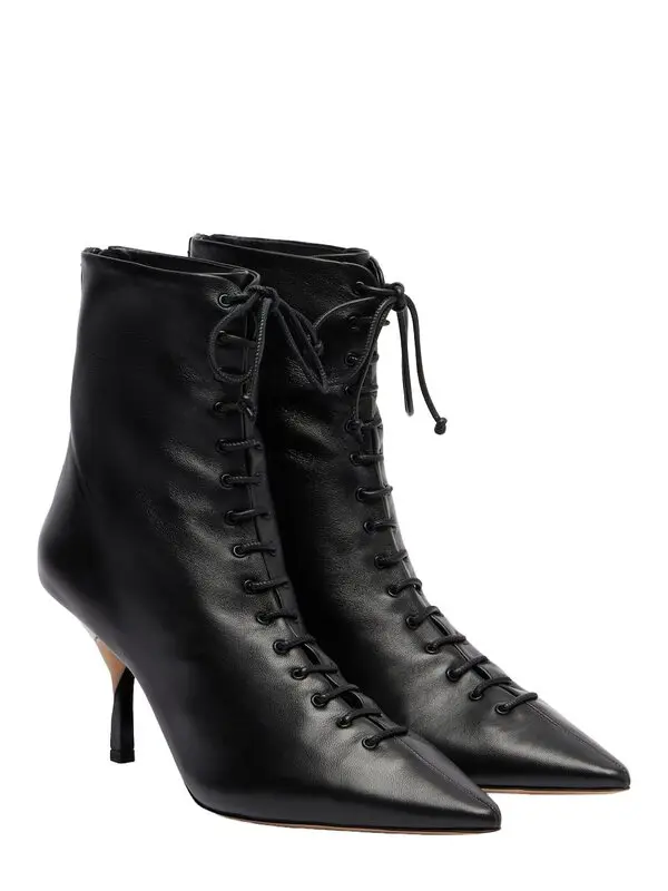 Jacquemus Leather Ankle Boots - Black