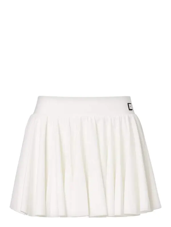 Tory Burch T Monogram Gathered Jersey Tennis Skirt - White