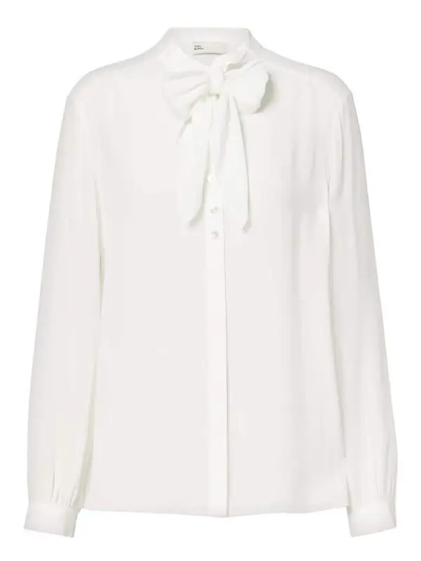 Tory Burch Tie-neck Georgette Blouse - White