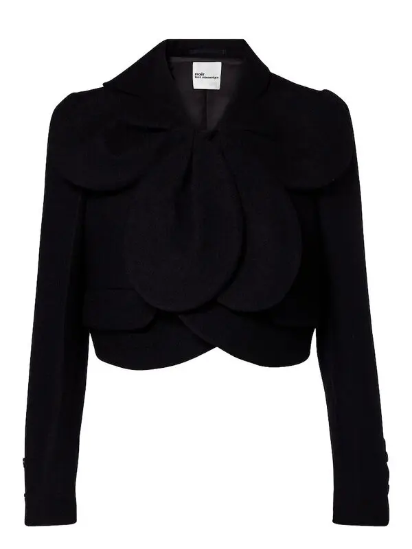 Noir Kei Ninomiya Cropped Wool Jacket - Black