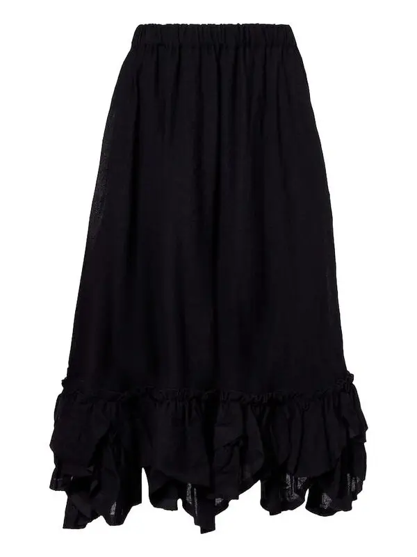 Noir Kei Ninomiya Wool-blend Midi Skirt - Black