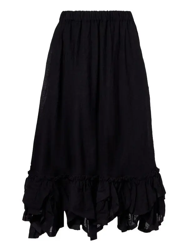 Noir Kei Ninomiya Wool-blend Midi Skirt - Black