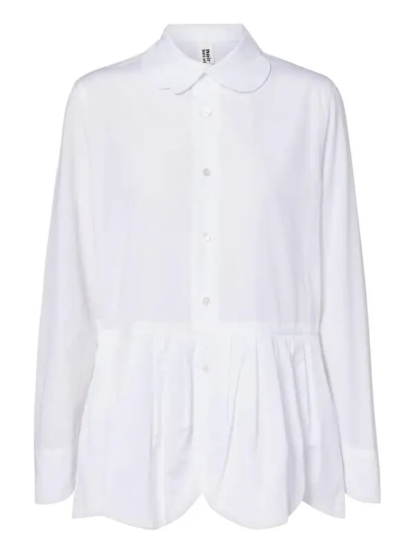 Noir Kei Ninomiya Gathered Cotton Blouse - White