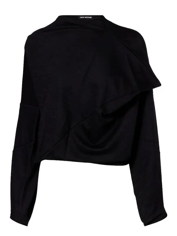 Junya Watanabe Wool-blend Crop Top - Black