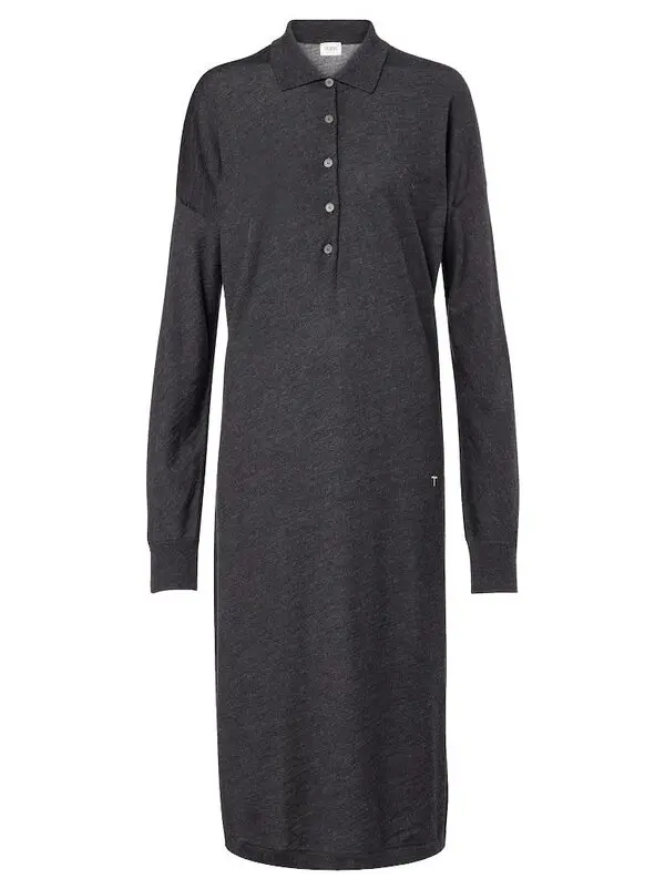 TOD'S Wool And Silk Polo Dress - Grey
