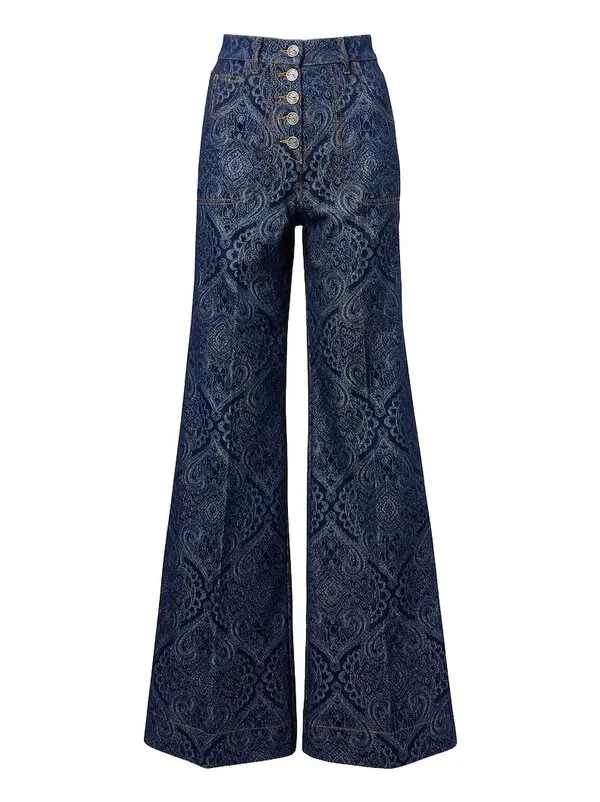 Etro Pegaso High-rise Flared Jeans - Blue