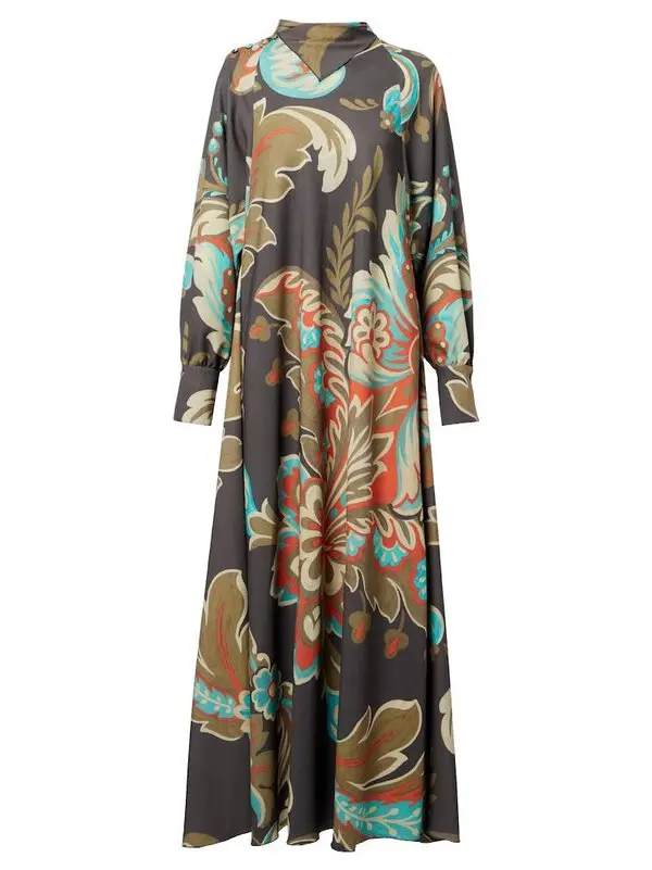 Etro Printed Asymmetric Maxi Dress - Multicoloured