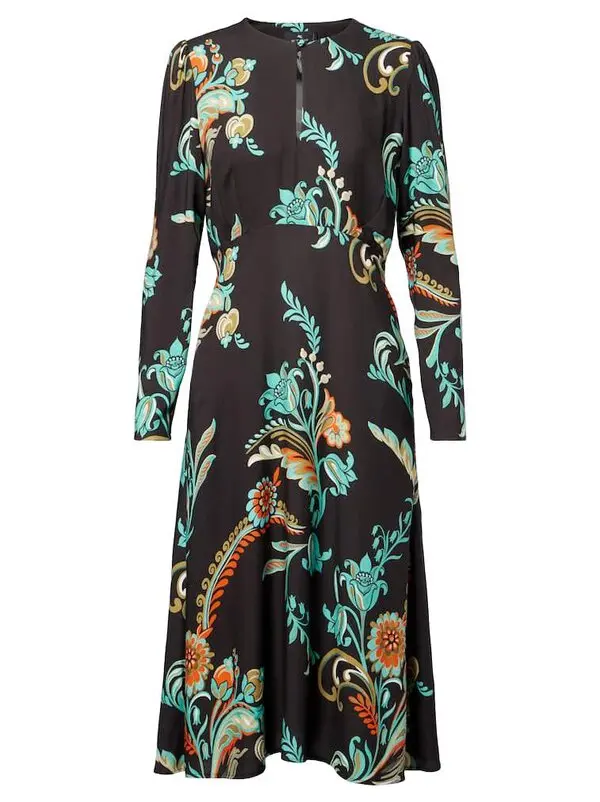 Etro Floral Print Midi Dress - Multicoloured