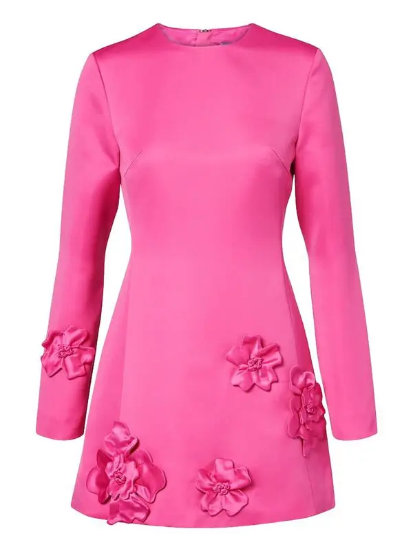 LEO LIN Aliza Floral-appliqué Minidress - Pink