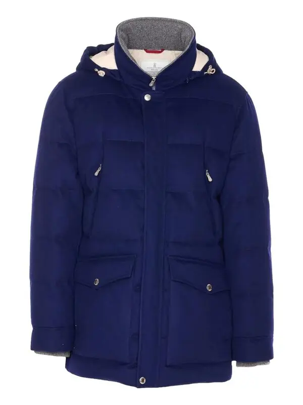 Brunello Cucinelli Hooded Down Jacket - Blue