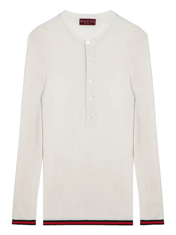 Gucci Silk Jersey With Web Ribbon - White