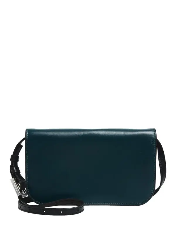 ALLSAINTS Maeva Leather Crossbody Wallet - Emerald Green